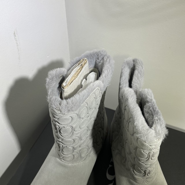 Coach Isa Monogram Suede Faux Fur Lined Boot Black 7.5 for sale online ...