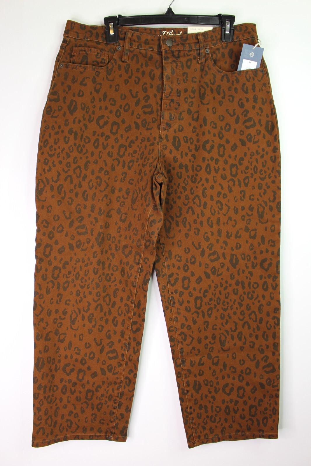 Universal Thread Leopard Print Straight Ankle Jeans Size 14 High Rise ...