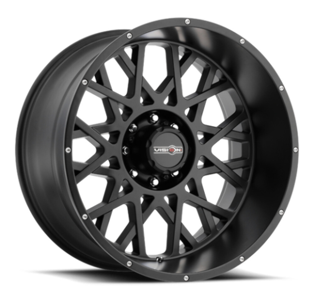 Set 4 22" Vision Off-Road 412 Rocker Satin Black Wheels 22x10 8x170 ...