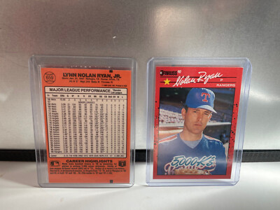 1990 Donruss Nolan Ryan Error Cards Set Error #665 & Error Card #659 | eBay