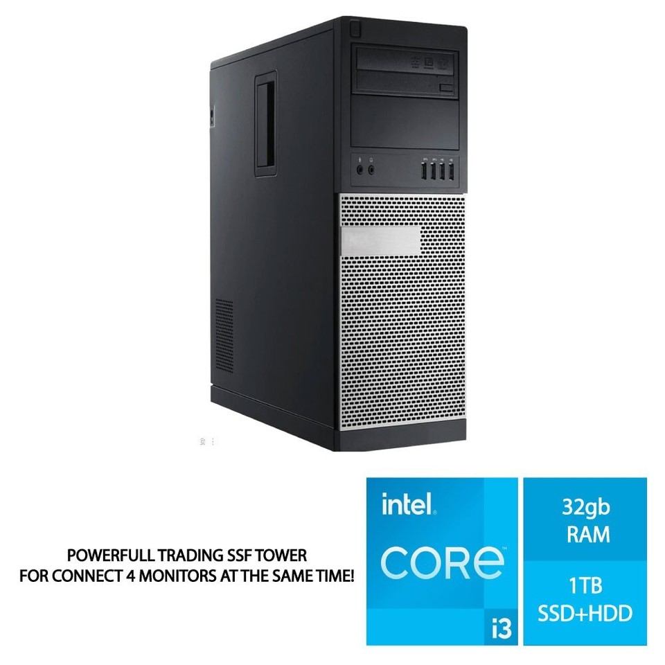 Intel Core i3 SSF Trading Multi Display PC Computer Dual Triple Quad ...