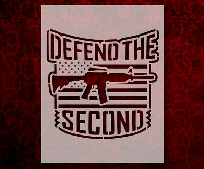 Defend the Second 2nd Amendment US Flag 8.5" x 11" Stencil FREE ...
