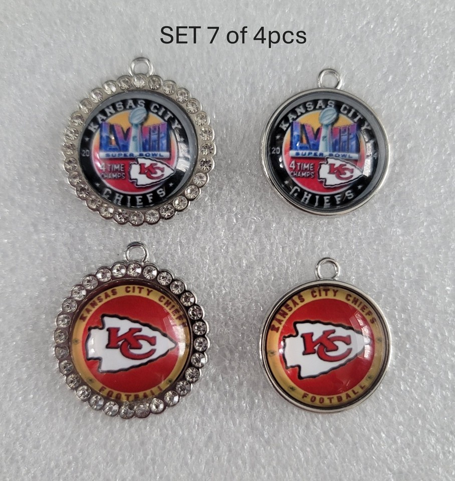 Sale from 2-4 beautiful charms of NFL Champion team KC Chiefs, CZ ...