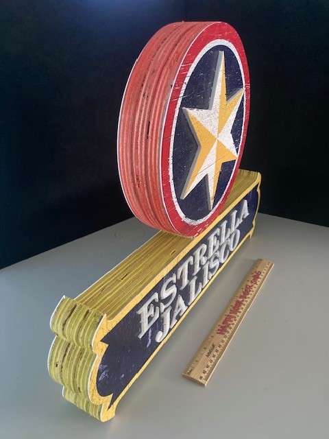 🔥 NEW Estrella Jalisco Double Sided 3D Wooden Sign Beer Bar Mancave | eBay