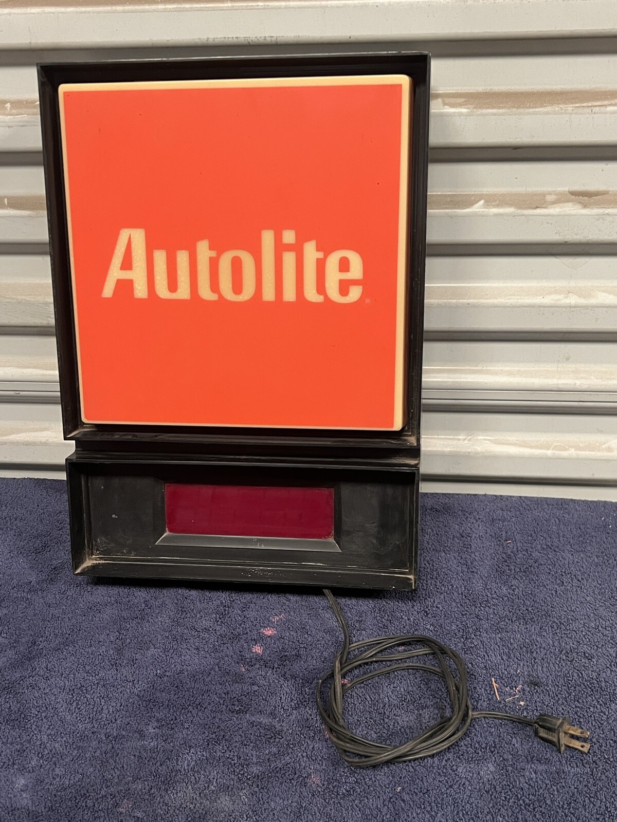 Vintage 70's 80's ? AUTOLITE Light Up Sign w/ Clock Parts Store Ford ...
