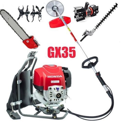 Gx35 Backpack 5 in 1 Brushcutter 4stroke hedge trimmer lawnmower gas ...