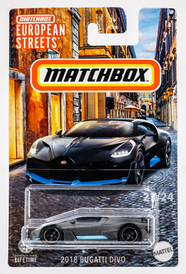 2024 Matchbox European Streets #23 2018 Bugatti Divo TITANIUM LIQUID ...