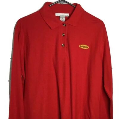 NWOT Tri-Mountain Women's Red Larson Logo Long Sleeve Polo Shirt Size M ...