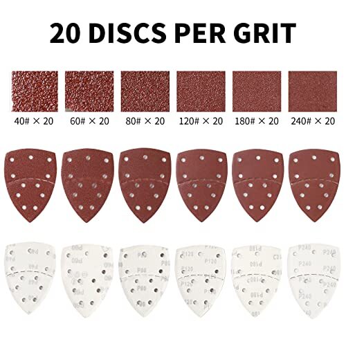 120pcs Sanding Sheets Sander Pads 40/60/80/120/180/240 Grits Mouse ...