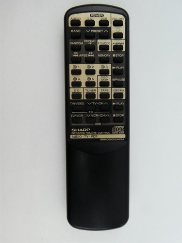 Sharp RRMCG0003AWSA Audio System TV VCR Infrared Remote Control | eBay