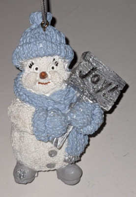 Snow Buddies Buddy Holding JOY Sign Christmas Ornament Snowman Figurine ...
