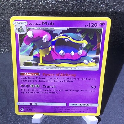 Alolan Muk Sun & Moon Base Set 58/149 Holo Holo Rare Pokémon Card Near ...
