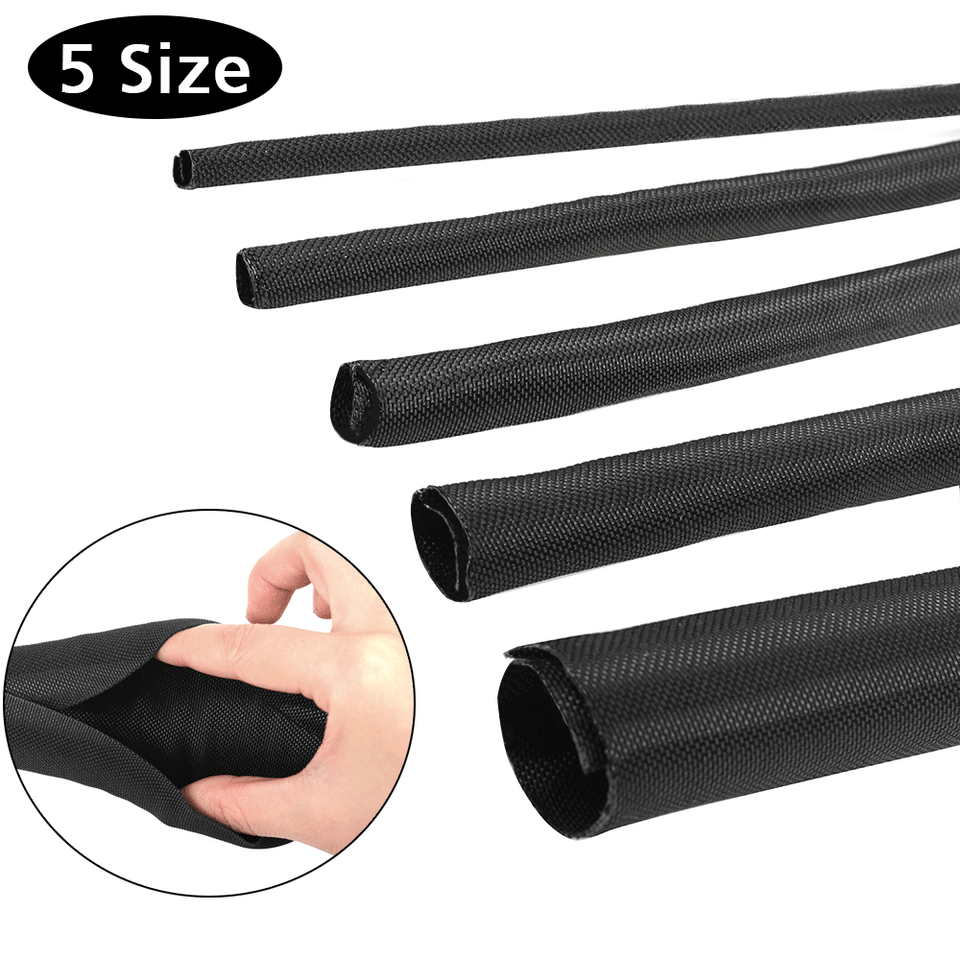 50FT Cord Protector Wire Loom Cable Sleeve Split Tubing Self Wrap ...