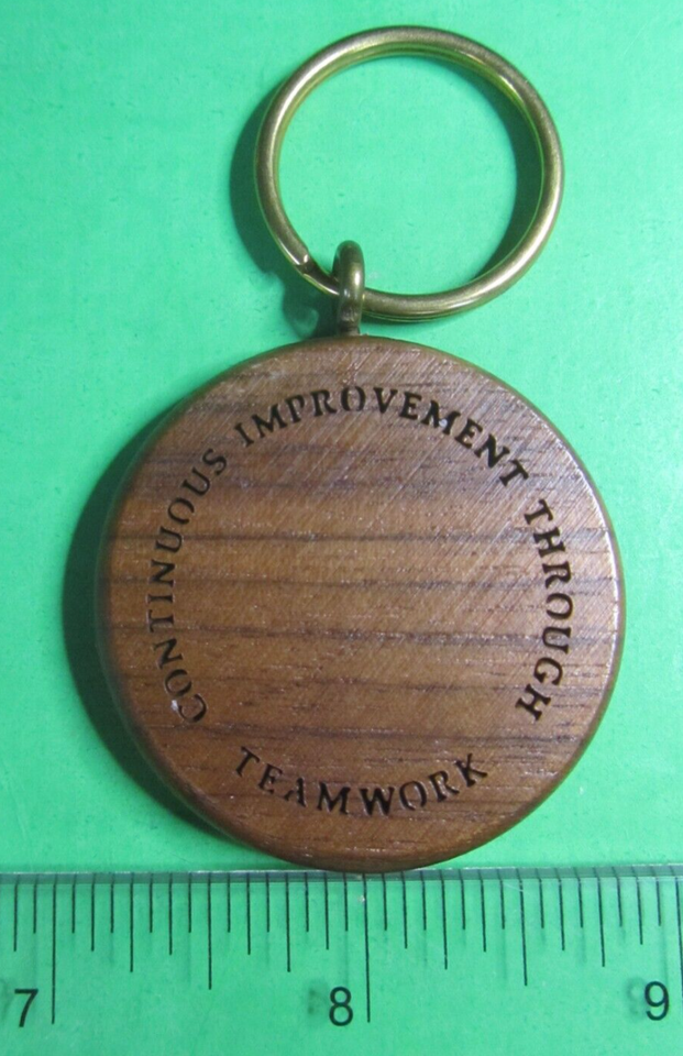 HALLMARK CARDS CROWN LEAVENWORTH KS WOOD KEY RING IMPROVEMENT TEAMWORK ...