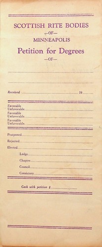 1930-40's SCOTTISH RITE BODIES OF MINNEAPOLIS "PETITION FOR DEGREES ...