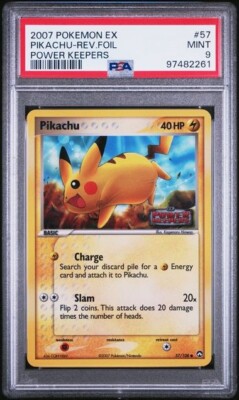 2007 Pokemon EX Power Keepers - PIKACHU Reverse Foil #57 PSA 9 | eBay
