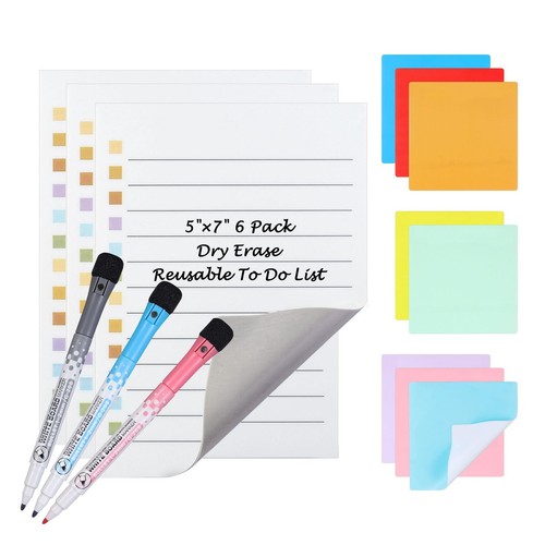 Yoption 3pcs Dry Erase to Do List 5''x7'', 8pcs Dry Erase Sticky Notes ...