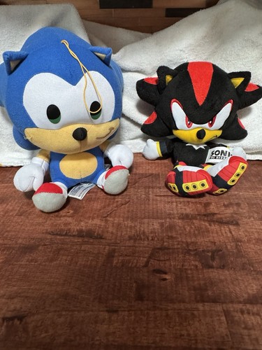 Set of 2 Sonic The Hedgehog Plush 6-Inch Chibi Big Head Modern Toy ...