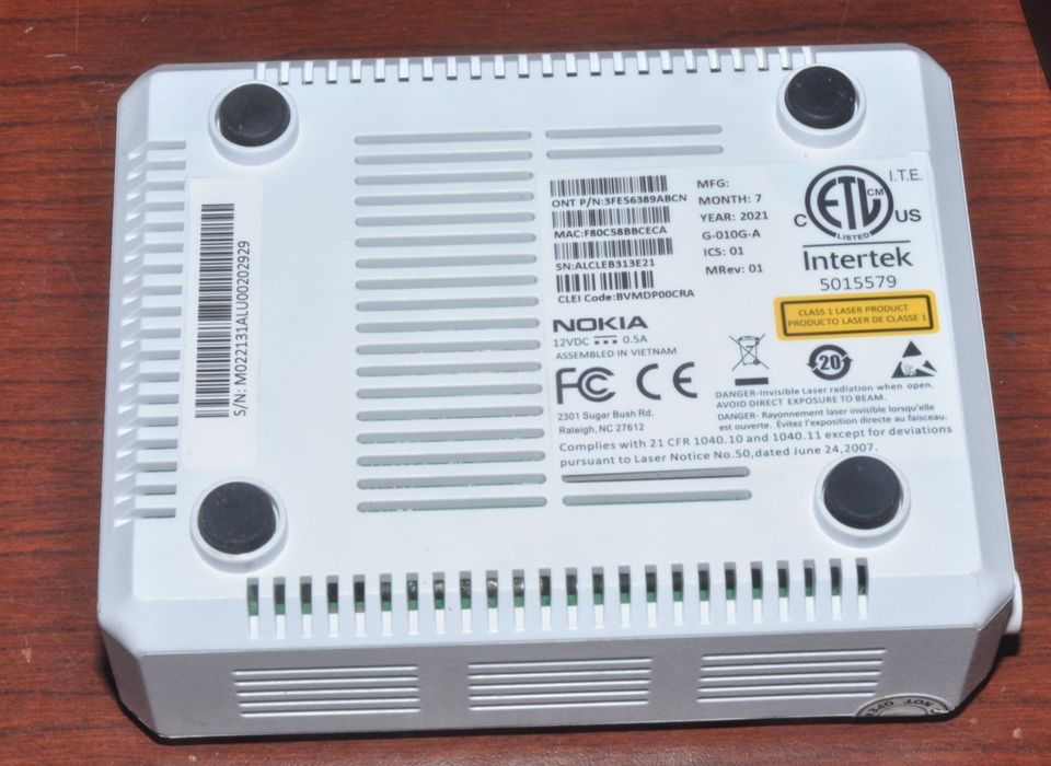 Nokia Intertek Optical Network Terminal G-010G-A READ!!! | eBay