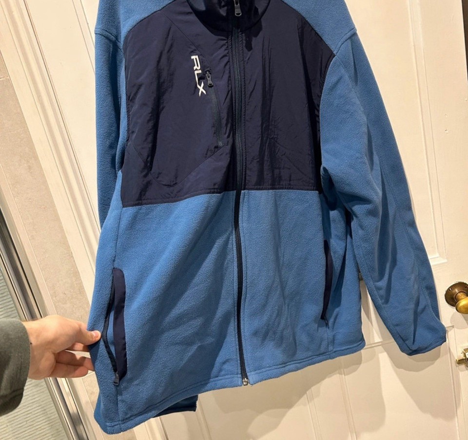 Ralph Lauren RLX blue fleece zip jacket size XL | eBay UK