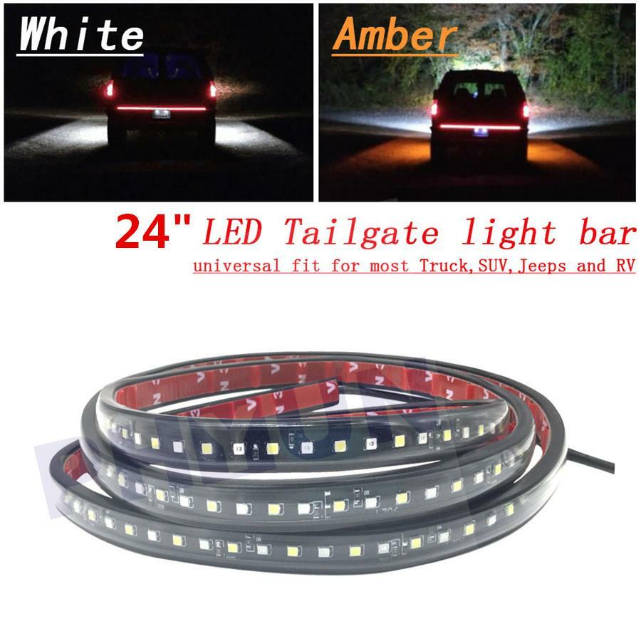 2X 24" Running Board Side Step LED Light Amber White Turn Signal DRL ...