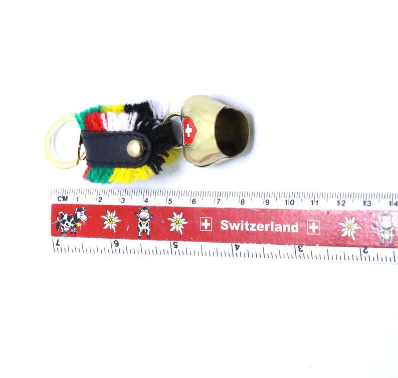 SWISS BELL SWISS KEYCHAIN GIFT PETS BELL LEATHER STRAP FRINGE SWISS ...