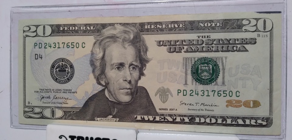 2017 $20 DOLLAR BILL FANCY SERIAL NUMBER BROKEN LADDER ALL 8 DIGITS 0-7 ...
