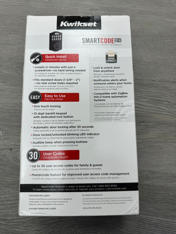 Kwikset SmartCode 914 Touchpad Electronic Deadbolt Door Smart Lock ...