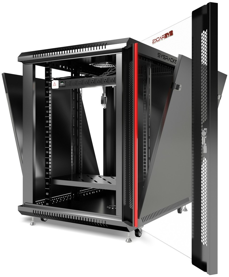 SYSRACKS 15U 35" Deep Wall Mount IT Network Server Rack Cabinet FREE ...