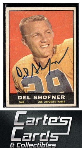 Del Shofner 1961 Topps #52 Los Angeles Rams TTM/IP Signed Auto | eBay