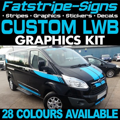 to fit FORD TRANSIT CUSTOM LWB GRAPHICS STICKERS STRIPES ST M SPORT DAY ...