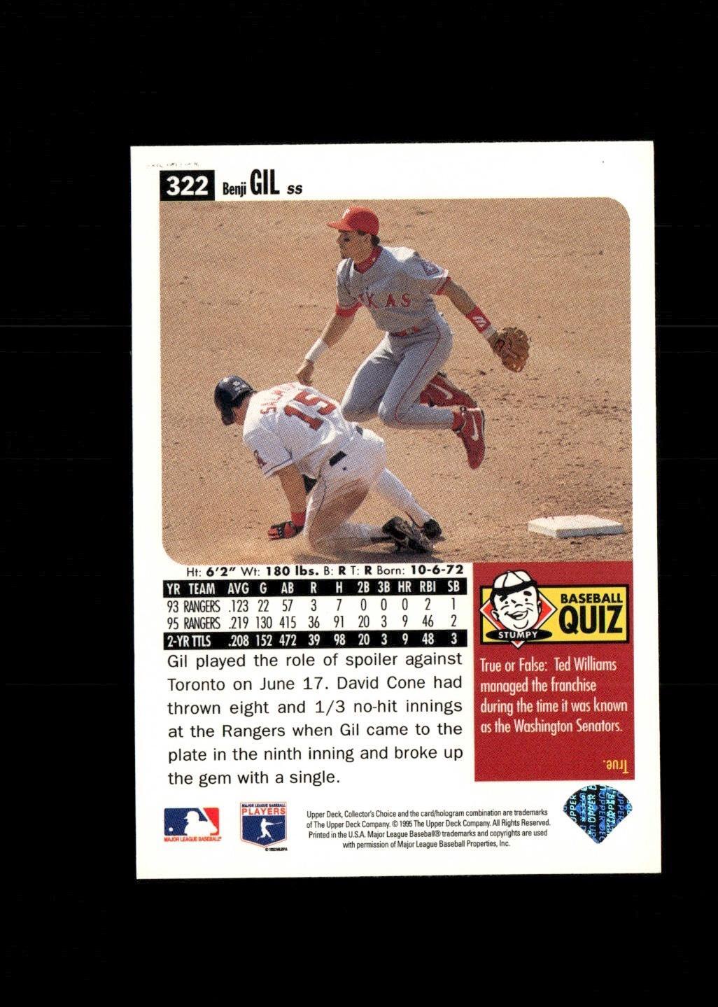 Benji Gil 1996 Collector's Choice Baseball Card #322 Texas Rangers | eBay
