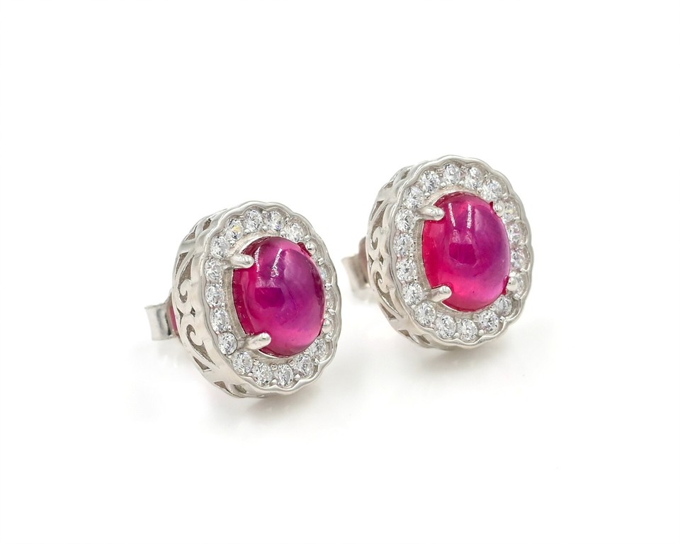 6x8 MM Natural Ruby Cab 925 Sterling Silver July Birthstone Wedding ...
