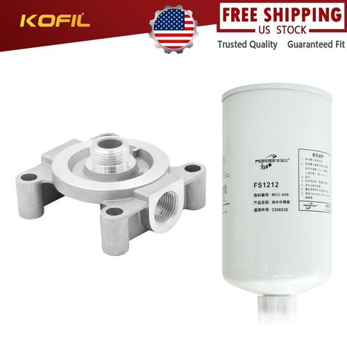 FS1212 Fuel/Water Separator Spin-On Filter with FB1311 Fuel Filter Base ...