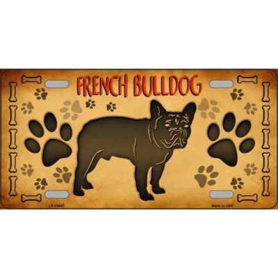 French Bulldog MINI Size 4"x2.2" License Plate Metal Novelty Sign Tag ...