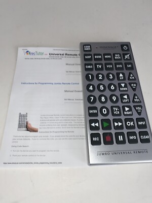 Innovage Products Jumbo Universal Remote with Programing instructions ...