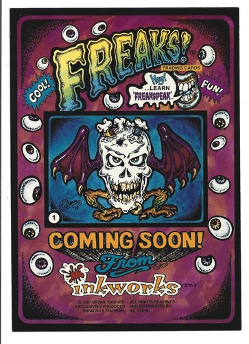 FREAKS UNCUT PROMO CARD SHEET P1-P4 FOR NEVER RELEASED INKWORKS SET ...