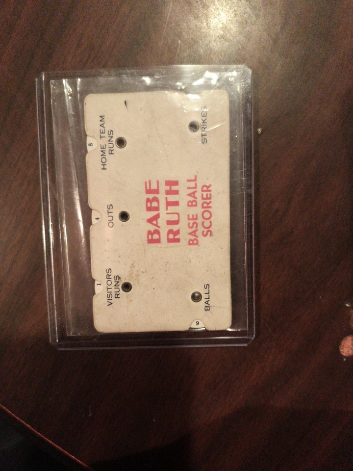 1934 Quaker Puffed Rice Baseball Scorer Celluloid Babe Ruth New York ...