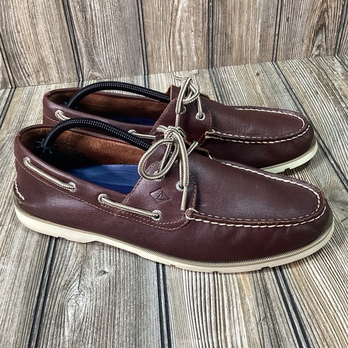 SPERRY A/O Mens Authentic Original Chocolate Brown Boat Dock Shoes Size ...