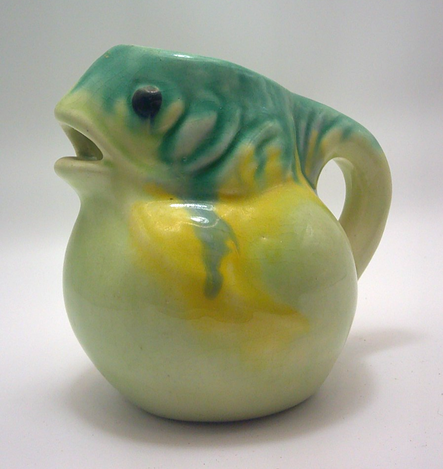 Fish Creamer Hand Painted Multicolored Ceramic Pottery 3.75 inches Tall ...