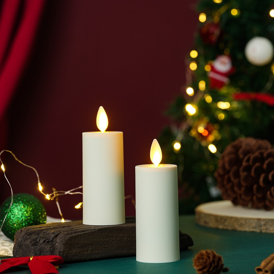 Luminara Flameless Battery Votive Candles with Remote Moving Wick Ivory ...