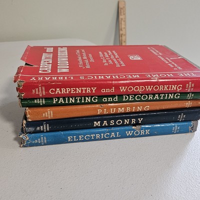 The Home Mechanic's Library Lot Of 5 Hardcover Books DJ 1940s Masonry ...