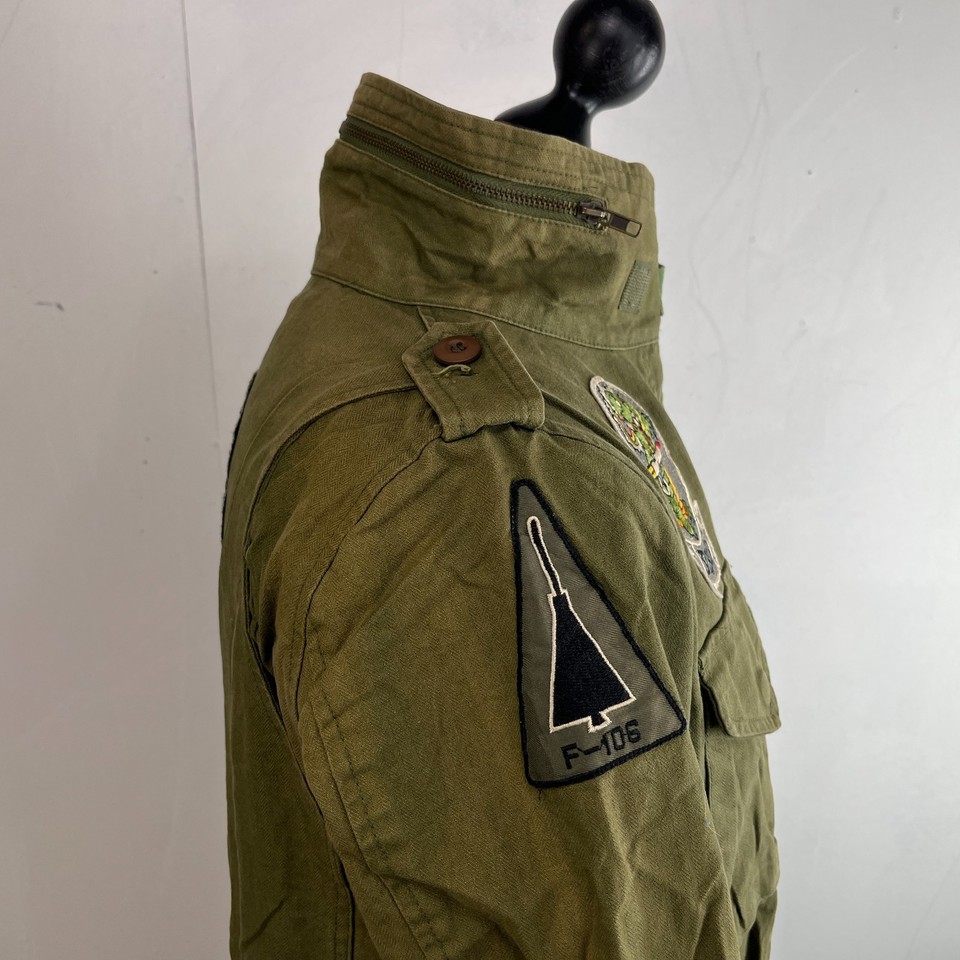 US Air Force Reproduction Vietnam War Mens Military Jacket & Badges OG ...