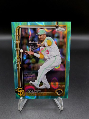 2025 Topps Chrome Manny Machado Aqua Raywave Refractor /199 Padres | eBay