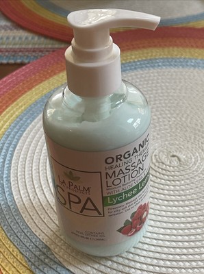 La Palm Spa Products Organic Healing Therapy Massage Lotion Lychee ...