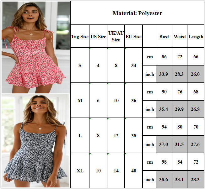 Ladies Floral Printed Mini Playsuit Romper Jumpsuit Summer Shorts Dress ...