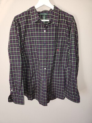NWOT Ralph Lauren LRL Long Sleeve Button Shirt Top - Women's 2X - NICE ...