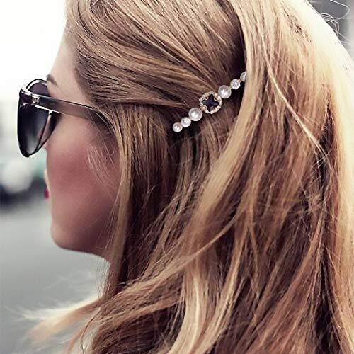 4PCS Royal Crystal Pearl Gold Bobby Pins Decorative Hair Slides Clips ...