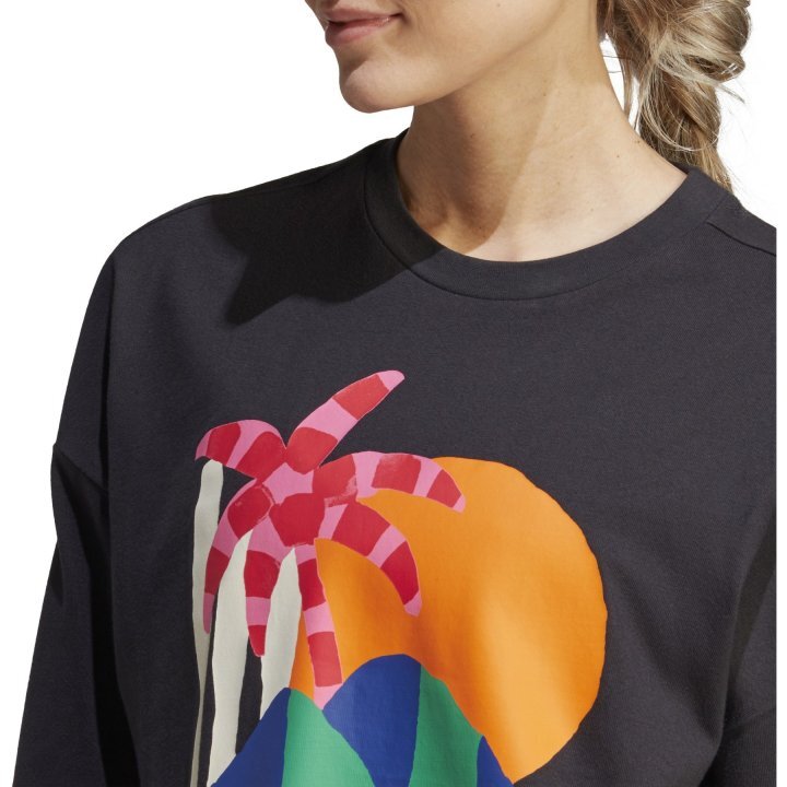 Adidas Woman T-Shirt Short Over Cotton Art. HS1177 Mod. Farm Gfx Tee ...