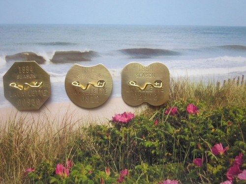 1994, 1995 & 1996 BRASS LAVALLETTE NEW JERSEY SEASONAL BEACH BADGES ...